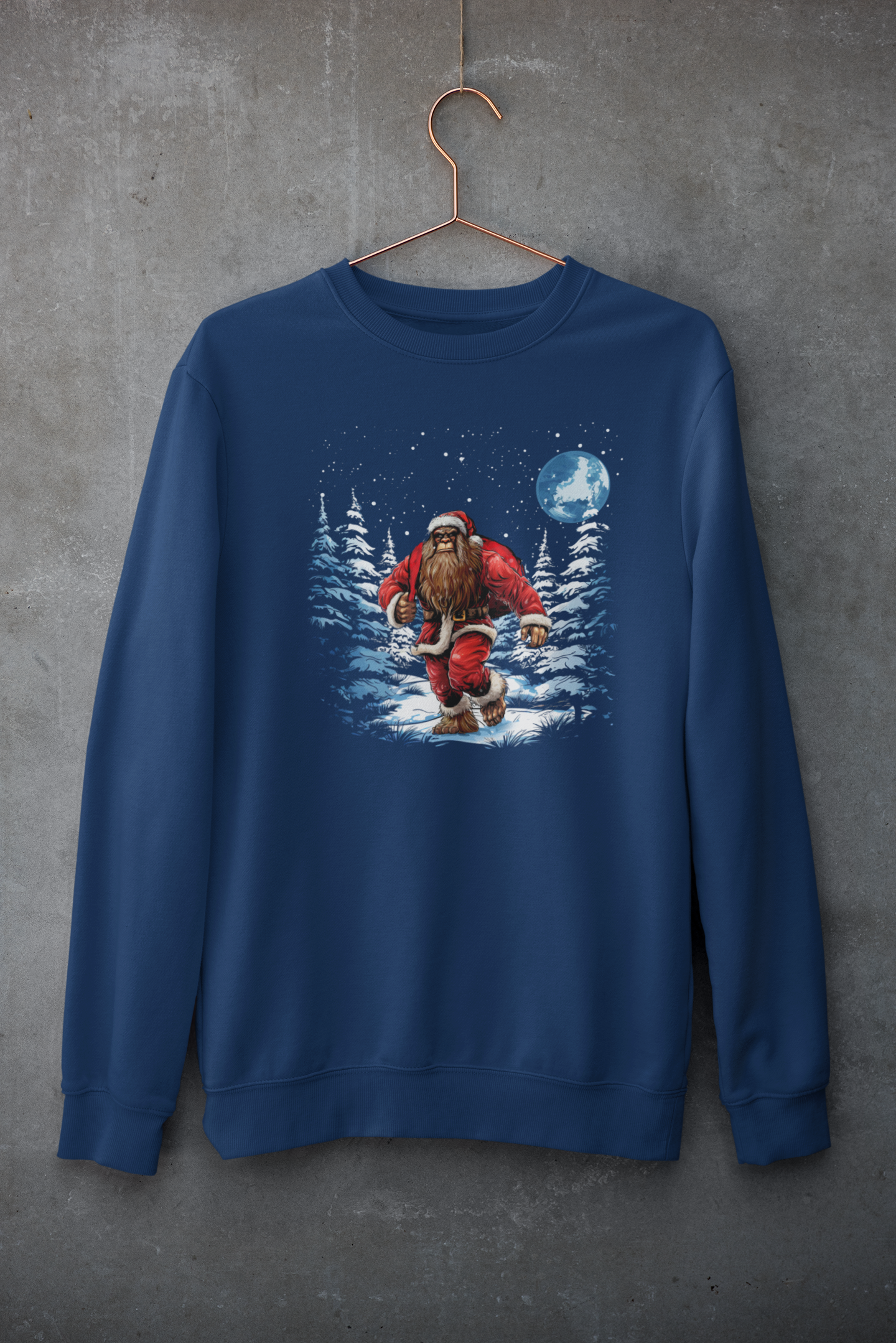 Santa Squatch winter scene sweatshirt | Sasquatch Outpost