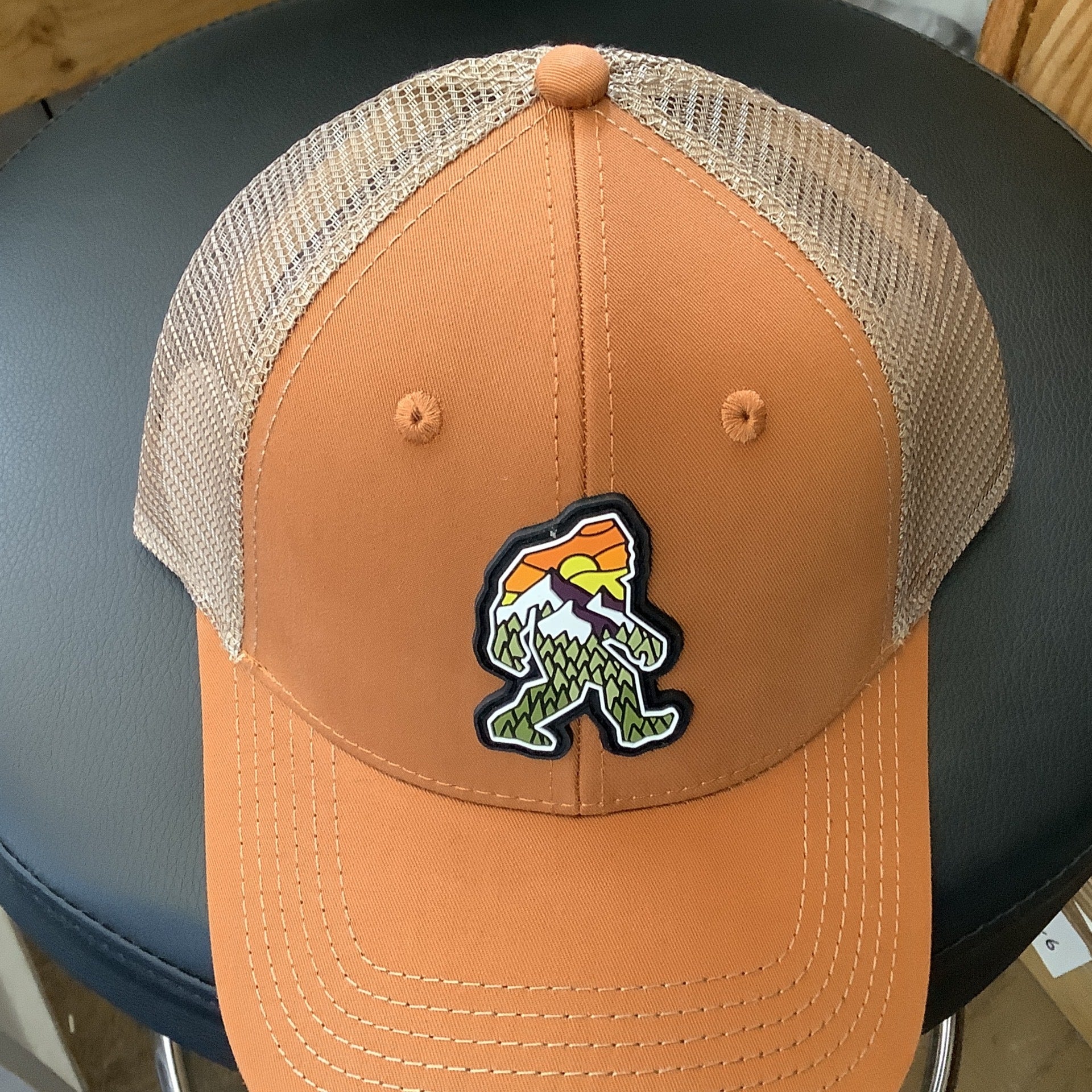 Atomic Child Yeti Burnt Orange Mesh Hat | Sasquatch Outpost