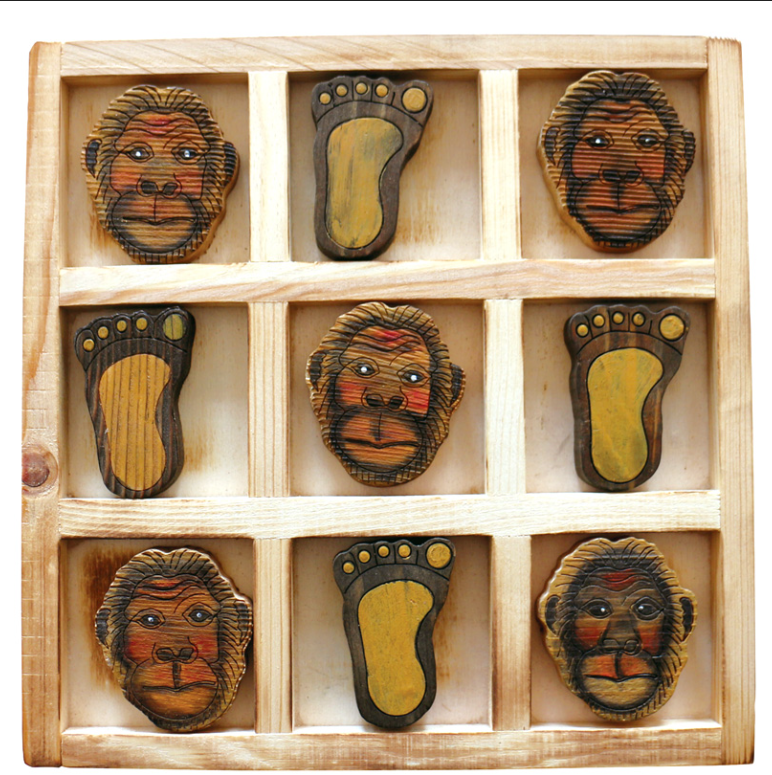 Bigfoot Tic-Tac-Toe Wooden Game | Sasquatch Outpost